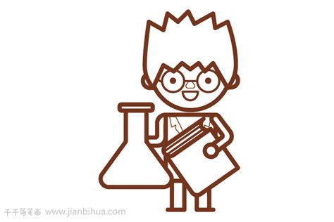 化验员人物简笔画 化验员简笔画 大山谷图库
