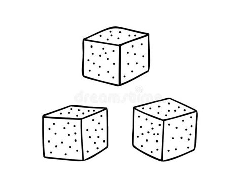 Outline Hand Drawn Sugar Cubes Doodle Sugar Cubes Sweet Lump Stock Vector Illustration Of