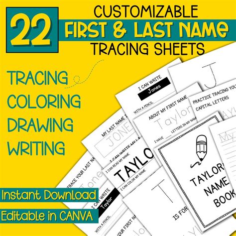 Editable Name Tracing Worksheet Name Practice Homebabe Morning Menu Handwriting Sheet Letter