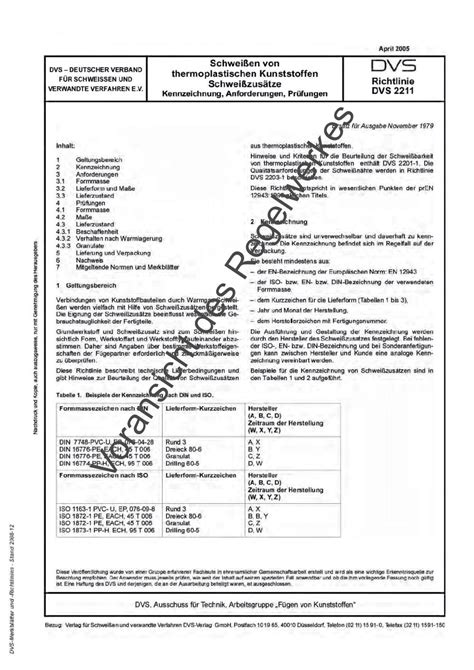 Technical Bulletin DVS 2211 (04/2005) / Joining of plastics - DVS ...