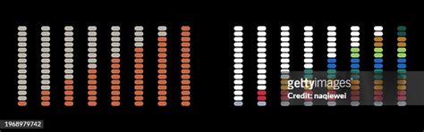 Vector Progress Bar Of Level Indicator With Colors Coding Isometric On