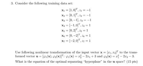 3 consider the following training data set x1