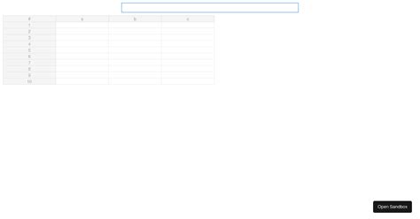 Spreadsheet Using React Codesandbox