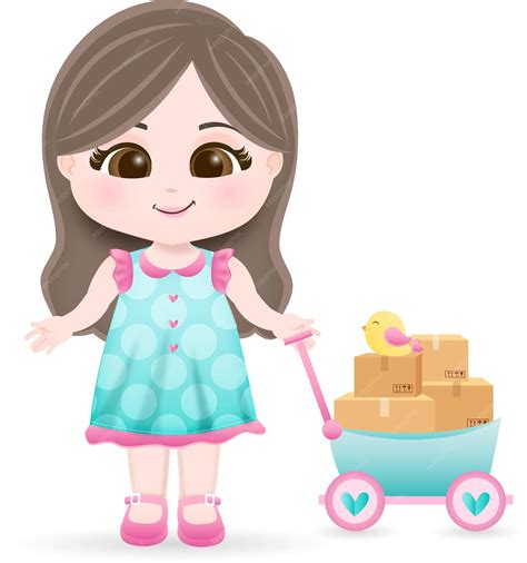 Ilustração De Menina Bonitinha Vetor Premium
