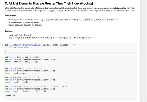 Solved C All List Elements That Are Greater Than Their Chegg Com