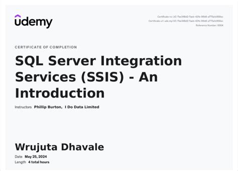 I Am Happy To Share That I Have Completed Sql Server Integration Services Ssis Course Form