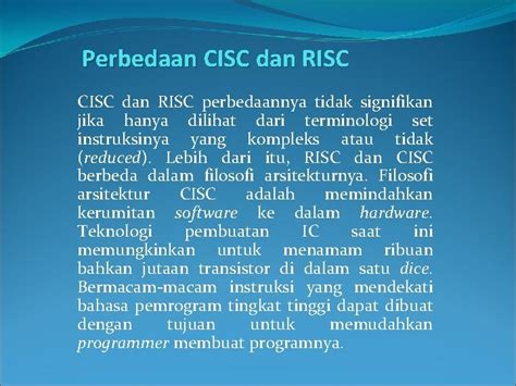 Prosesor Risc Dan Cisc Pengertian Pada Saat Ini