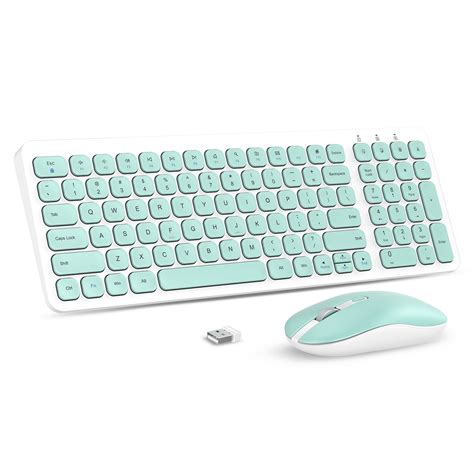 Cimetech Wireless Keyboard Mouse Combo Compact Full Size Slim Ergonomic Design Less Noise