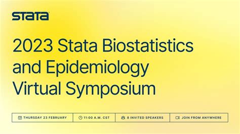 Join Us Online For The 2023 Stata Biostatistics And Epidemiology