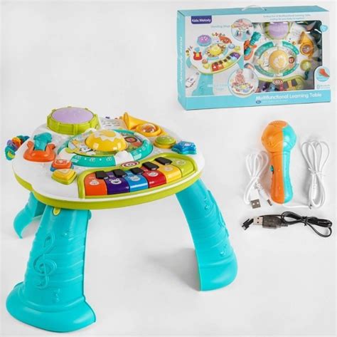 Розвиваючий музичний дитячий ігровий центр 9925 столик піаніно Безпечно Зручно Rozetka