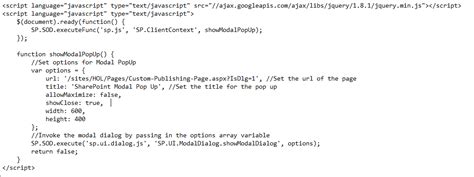 How Do I Create A Modal Text Pop Up On Intranet Page Of Sharepoint When