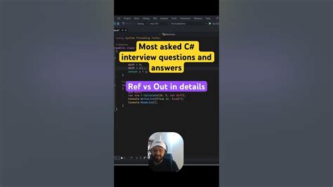 Ref Vs Out In C Complete Demo Shorts Coding Csharp Dotnet