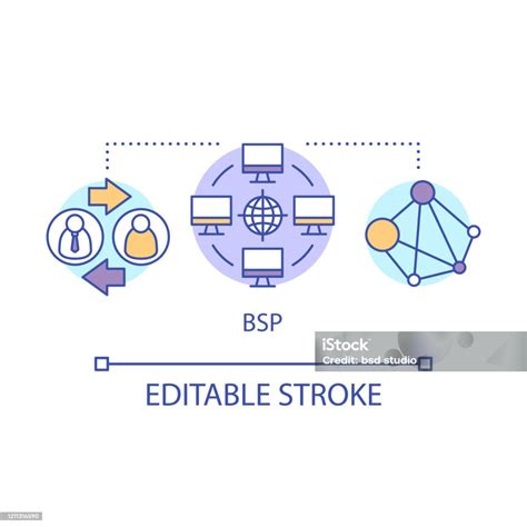 빌 서비스 공급자 개념 아이콘입니다 Bsp 청구 서비스 은행 시스템 조직 아이디어 얇은 라인 그림 온라인 회계 회사 서비스 벡터 절연 윤곽선 도면 편집 가능한 스트로크