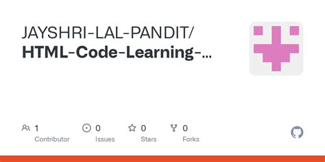 github jayshri lal pandit html code learning journey