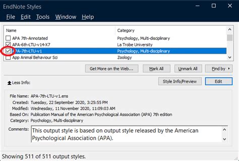 Styles Endnote 20 For Windows Expert Help Guides At La Trobe University