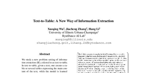 Text To Table A New Way Of Information Extraction Acl Anthology