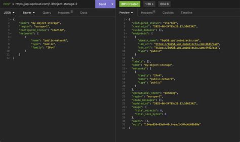 Creating An Object Storage Instance Using The Api Documentation