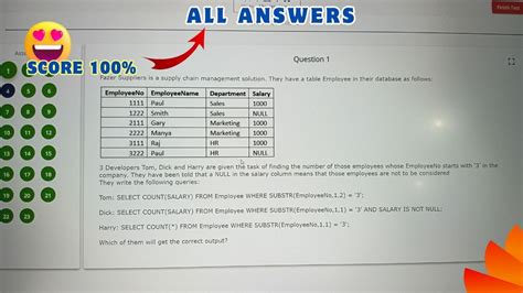 Database Management System Part 1 Assessment Answers Infosys Springboard 60 Assessmentdb1