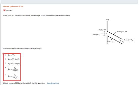 Solved Concept Question Incorrect Water Flows Into A Chegg