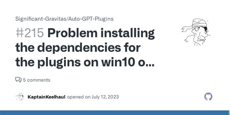 Problem Installing The Dependencies For The Plugins On Win10 On A Fresh
