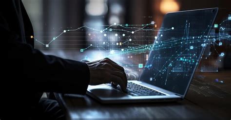 Premium Ai Image Business Worker Using Laptop Data Analytics