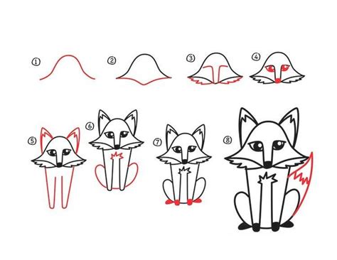 Лиса нарисовать легко для детей