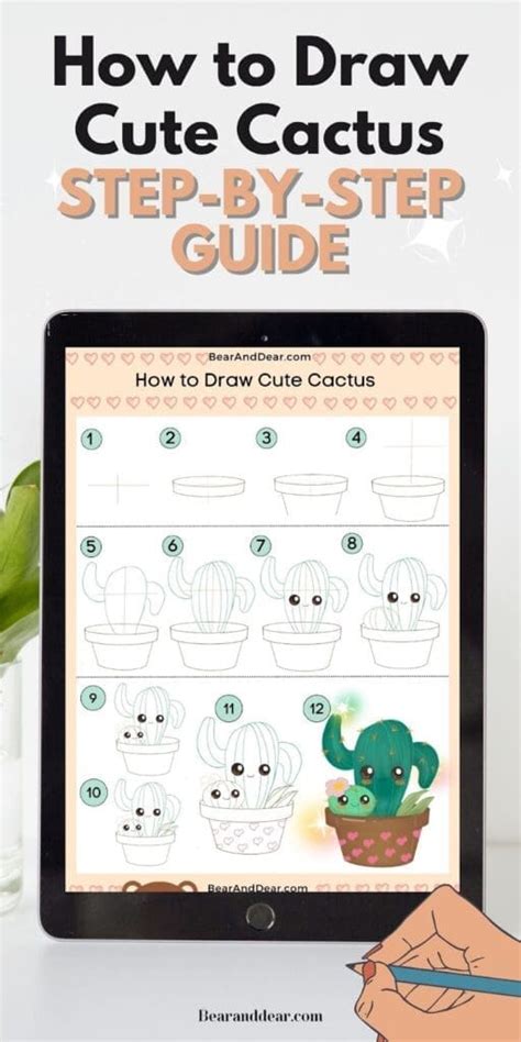 How To Draw Cactus Cute And Simple Guide Bear Dear
