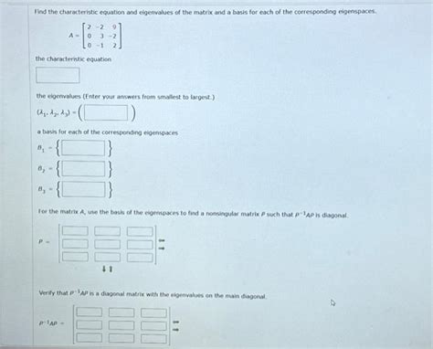 Find The Characteristic Equation And Eigenvalues Of