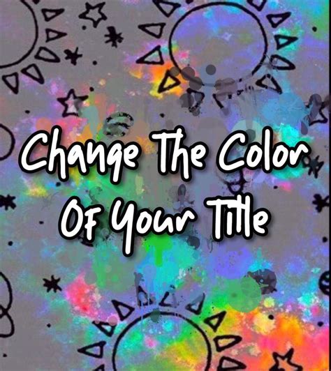 Change The Color Of Your Title Cartoon Amino