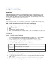 Create Your Own Geologic Time Scale Hands On Activity Guide Course Hero