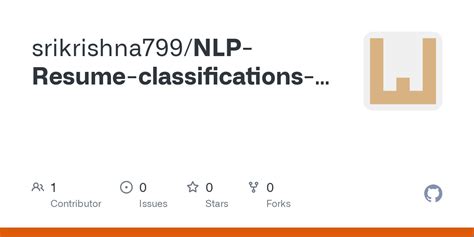 GitHub Srikrishna799 NLP Resume Classifications Project