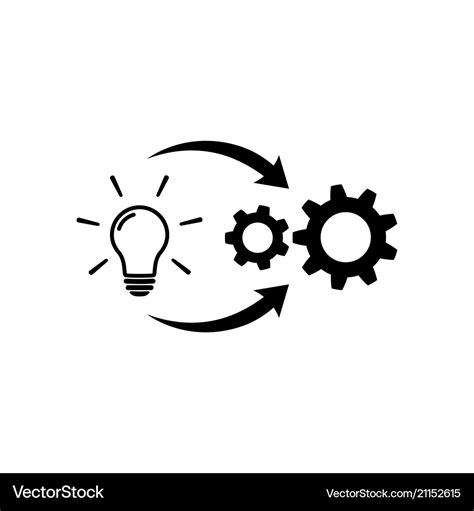Implementation Icon Creative Cycle Symbol Vector Image