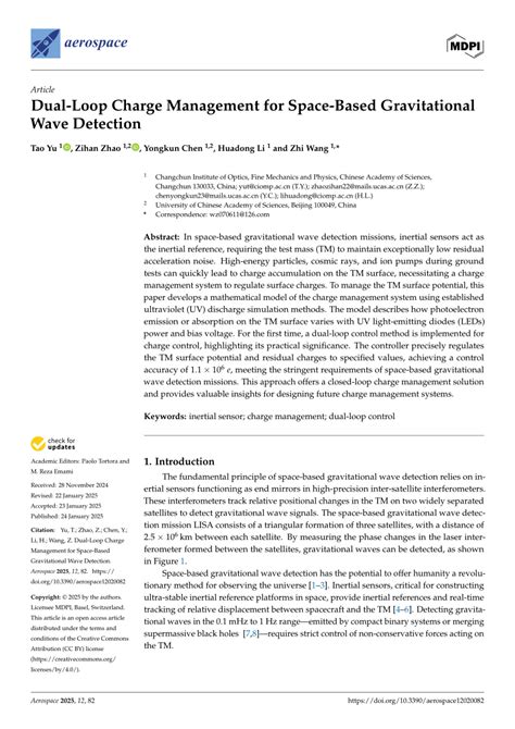 Pdf Dual Loop Charge Management For Space Based Gravitational Wave Detection