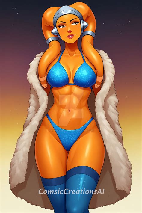 Orange Twi Lek Blue Bikini By Cosmiccreationsai On Deviantart