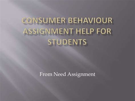 Consumer Behaviour Assignment Help For Students