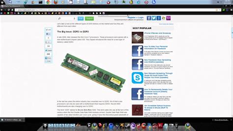 Ddr2 Vs Ddr3 Ram Youtube