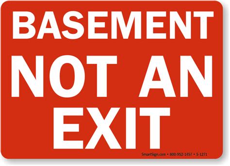 Basement Signs Basement Not An Exit Signs
