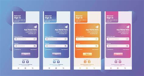 Vector Gradient Set Of Sign In Forms Mobile Registration And Login Forms Page Modern
