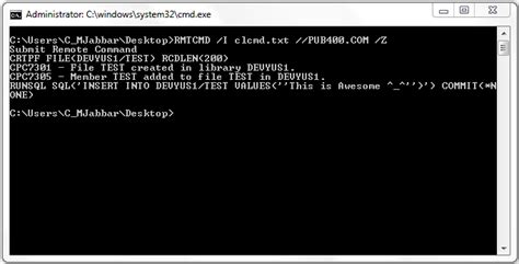 Random Thoughts Executing As400 Cl Command From Windows