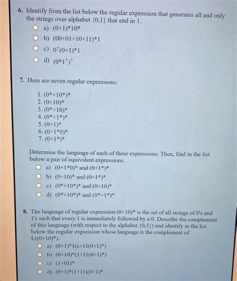 Solved 1 Which Of The Following Strings Is Not In The