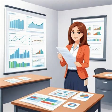 Teacher Showing Charts In The Classroom Detailed Vector Set Premium Ai Generated Vector