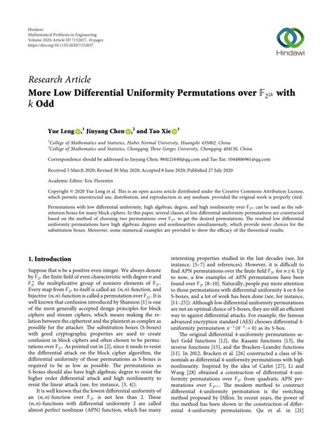 pdf more low differential uniformity permutations over f 2 2 k with k odd