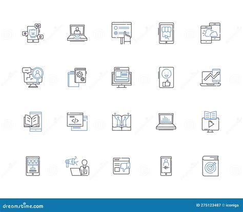Cloud Computing Outline Icons Collection Cloud Computing Storage