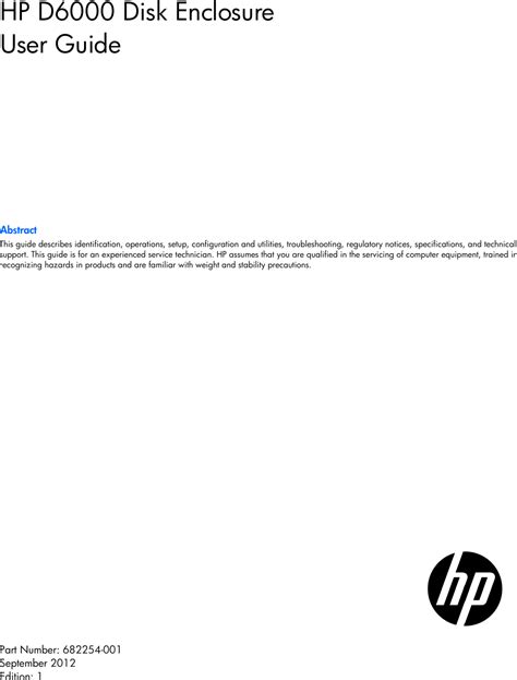 Hp D6000 Dual I O Module Disk Enclosure Users Manual User Guide