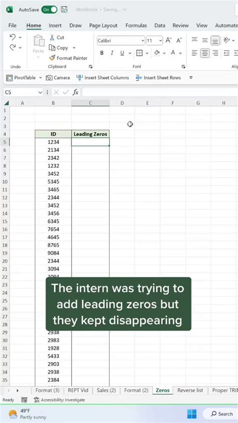 Excel Dictionary ☕️ On Twitter How To Add Leading Zeros To Numbers In Excel 🔢
