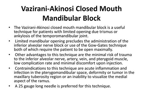 Mandibular Nerve Block Pptx