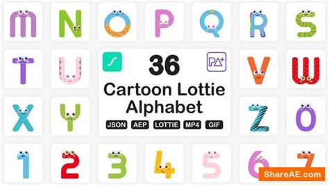 Videohive Cartoon Lottie Alphabets Free After Effects Templates After Effects Intro Template