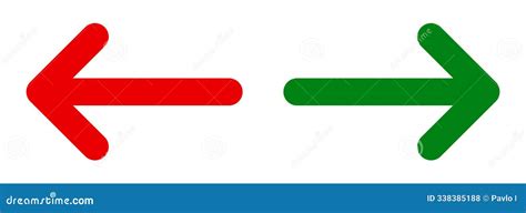 Simple Rounded Left And Right Arrow Red And Green Stock Illustration