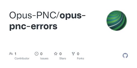 Github Opus Pnc Opus Pnc Errors