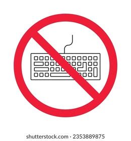 Forbidden Keyboard Icon No Keyboard Vector Stock Vector Royalty Free Shutterstock